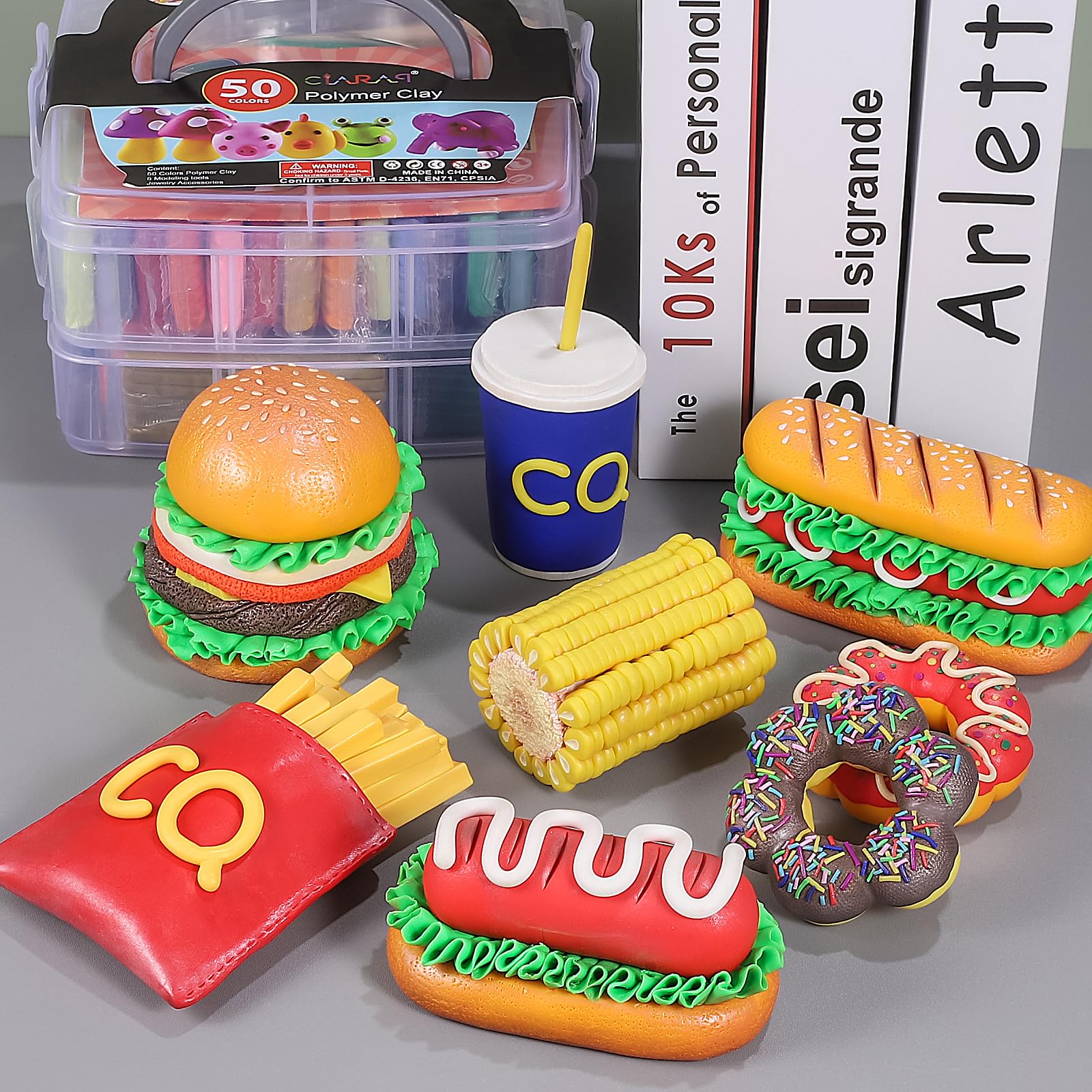 Polymer Clay 50 Colors, CiaraQ Modeling Clay Starter Kits for Kids, Oven Baked Model Clay with Sculpting Tools, Safe and Non-Toxic, Great for Children and Artists