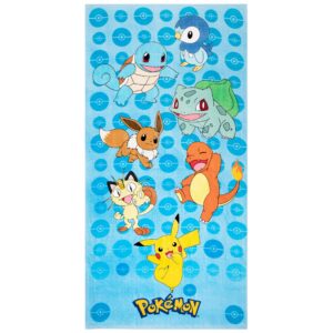 Franco Kids Super Soft Cotton Beach Towel, 58 in x 28 in, Pokemon