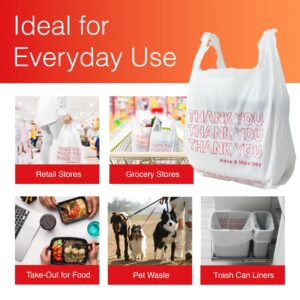 Reli. Plastic Bags Thank You (1050 Count) | White Grocery Bags, Plastic Shopping Bags with Handles