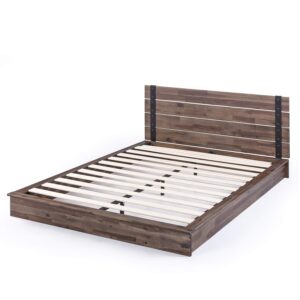 ZINUS Brock Metal and Wood Platform Bed Frame, Solid Acacia Wood Mattress Foundation, No Box Spring Needed, Easy Assembly, King