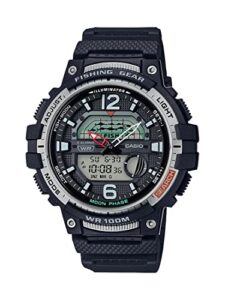 casio men's fishing timer quartz watch with resin strap, black, 24.1 (model: wsc-1250h-1avcf)