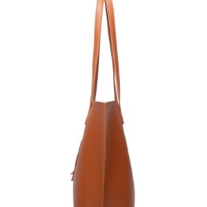 Dreubea Women's Soft Faux Leather Tote Shoulder Bag from, Big Capacity Tassel Handbag Brown New