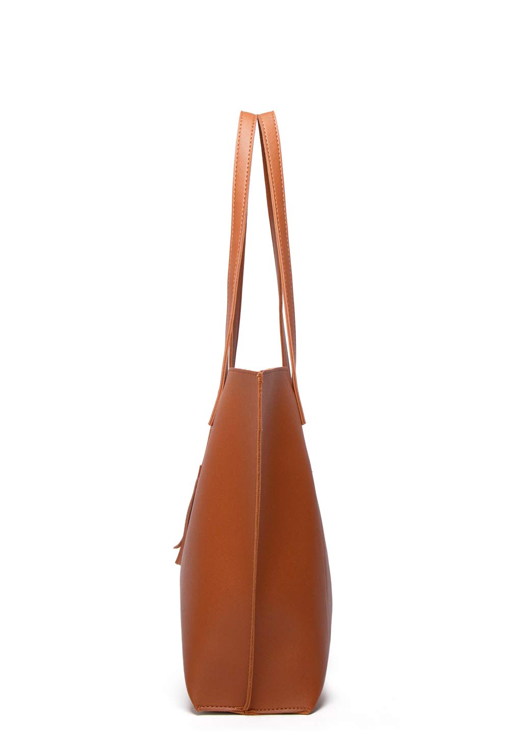 Dreubea Women's Soft Faux Leather Tote Shoulder Bag from, Big Capacity Tassel Handbag Brown New