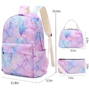 Pawsky Waterproof School Backpack for Girls and Women Laptop Backpack Daypack College School Bookbag with Lunch Box and Pencil Case