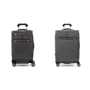 travelpro platinum elite-softside expandable spinner wheel luggage, vintage grey, 2-piece set (21/25)