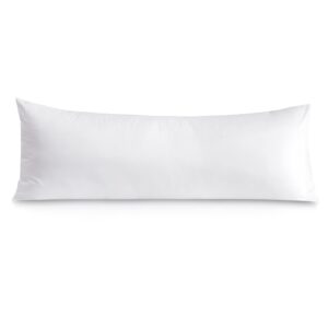 100% cotton body pillow cover, 800 thread count 21x54 soft breathable long body pillow pillowcase, white