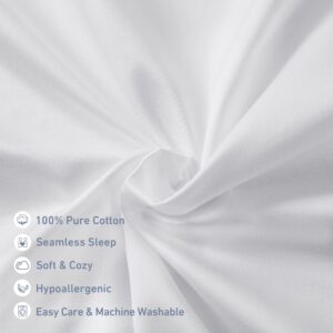 100% Cotton Body Pillow Cover, 800 Thread Count 21x54 Soft Breathable Long Body Pillow Pillowcase, White