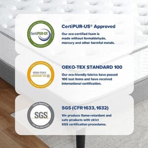 Olee Sleep Twin Mattress, 10 Inch Plush Cloud Hybrid Mattress, Gel Infused Memory Foam, Pocket Spring for Support and Pressure Relief, CertiPUR-US Certified, Bed-in-a-Box, Soft, Twin Size