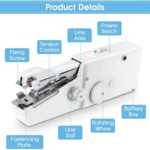 Estink Handheld Sewing Machine Mini Portable Quick Repairing Cordless Sewing Machine for DIY Multifunctional Single Stitch Sewing Machine