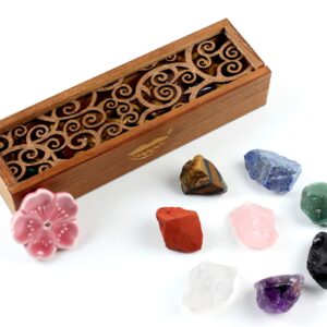 vuUUuv Chakra Stones Set -Natural Rough Raw Stone Reiki Healing Crystals for Healing, Meditation, Chakra Balance or Ritual（ Rough*8 pcs）