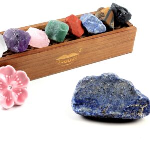 vuUUuv Chakra Stones Set -Natural Rough Raw Stone Reiki Healing Crystals for Healing, Meditation, Chakra Balance or Ritual（ Rough*8 pcs）