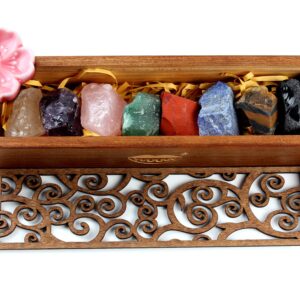 vuUUuv Chakra Stones Set -Natural Rough Raw Stone Reiki Healing Crystals for Healing, Meditation, Chakra Balance or Ritual（ Rough*8 pcs）