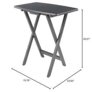 WINSOME Dorian Oversized Snack Table Set, Oyster Gray (Brown Base) (replace color may vary)., 23.62 x 15.75 x 25.51, 5pc