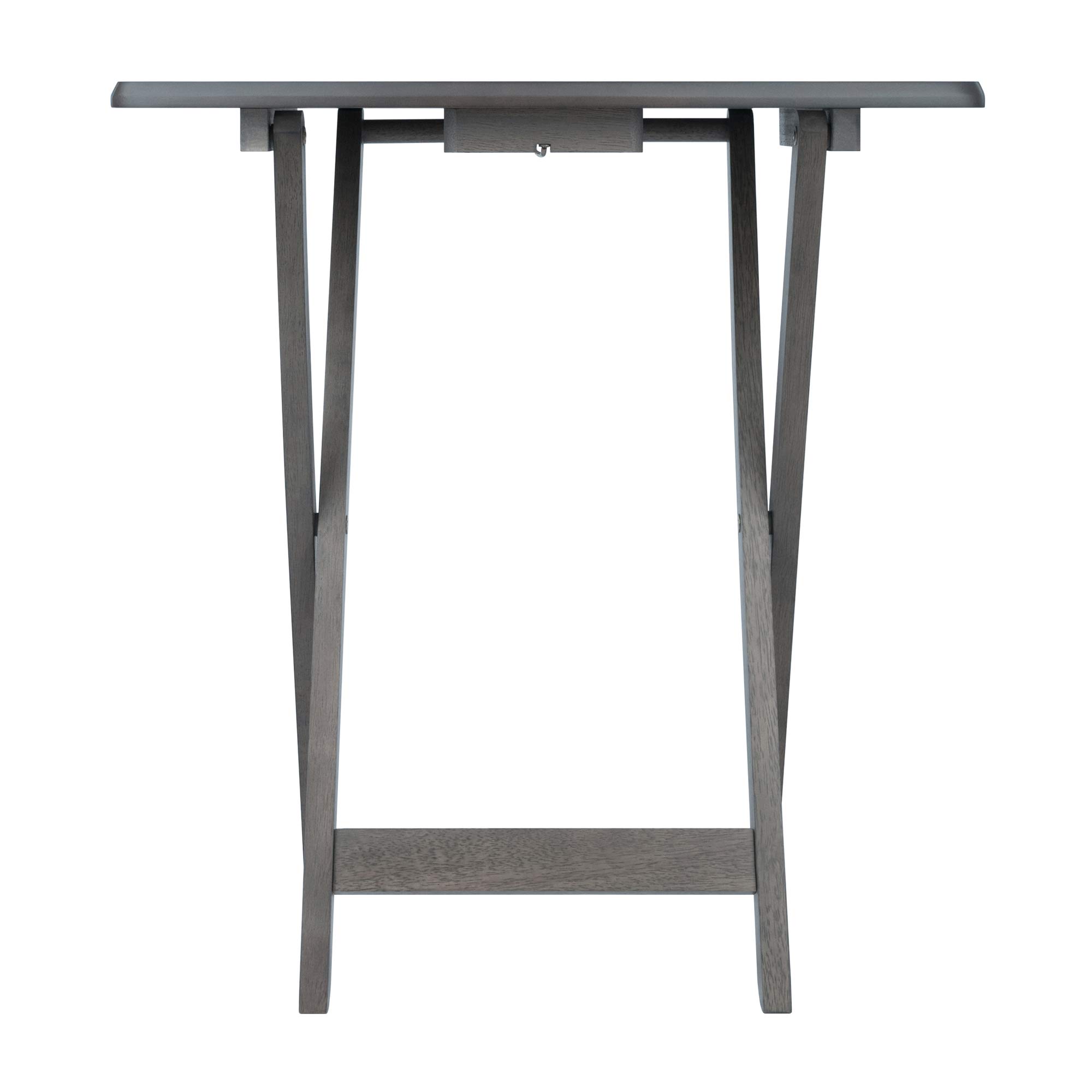 WINSOME Dorian Oversized Snack Table Set, Oyster Gray (Brown Base) (replace color may vary)., 23.62 x 15.75 x 25.51, 5pc