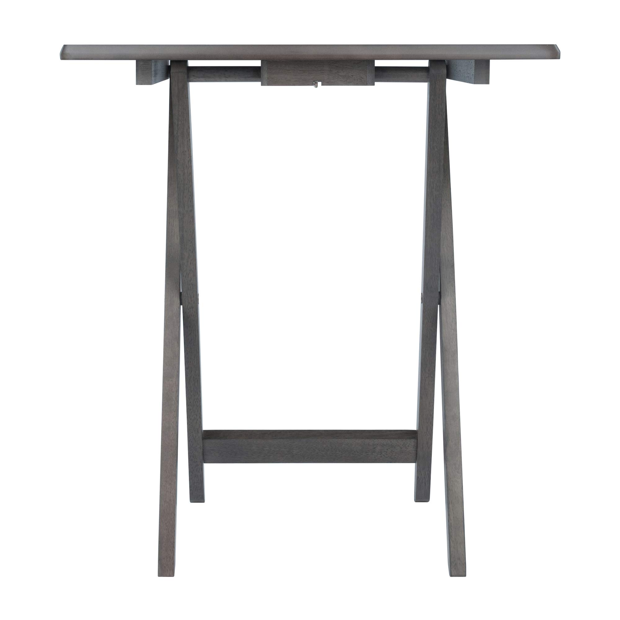 WINSOME Dorian Oversized Snack Table Set, Oyster Gray (Brown Base) (replace color may vary)., 23.62 x 15.75 x 25.51, 5pc