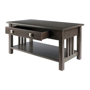 Winsome Wood Stafford Occasional Table, 18 H, Oyster Gray