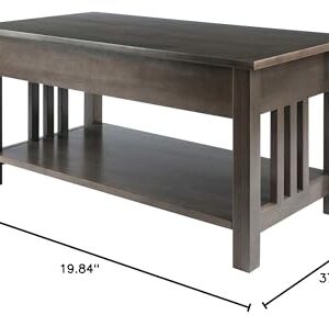 Winsome Wood Stafford Occasional Table, 18 H, Oyster Gray