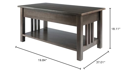 Winsome Wood Stafford Occasional Table, 18 H, Oyster Gray