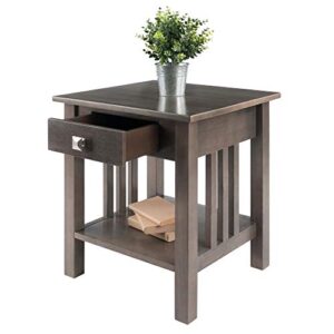 Winsome Stafford Occasional Table, Oyster Gray 19.92 x 18.98 x 22.05