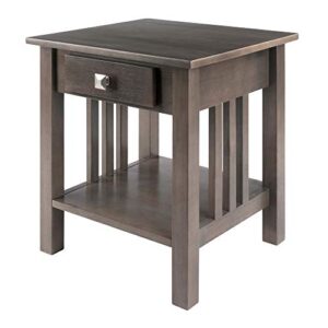 winsome stafford occasional table, oyster gray 19.92 x 18.98 x 22.05