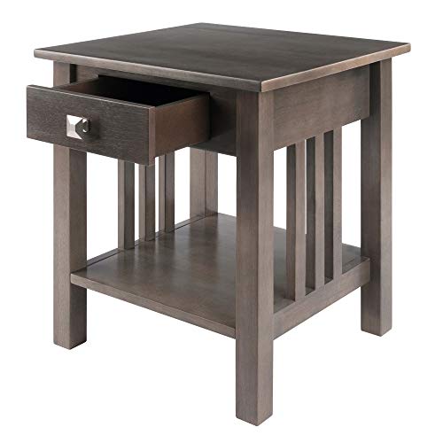 Winsome Stafford Occasional Table, Oyster Gray 19.92 x 18.98 x 22.05