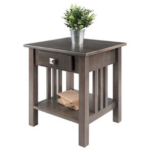 Winsome Stafford Occasional Table, Oyster Gray 19.92 x 18.98 x 22.05