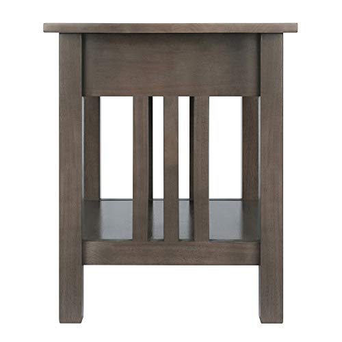 Winsome Stafford Occasional Table, Oyster Gray 19.92 x 18.98 x 22.05