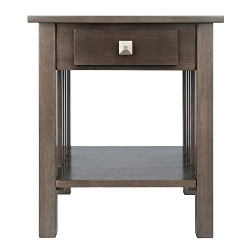 Winsome Stafford Occasional Table, Oyster Gray 19.92 x 18.98 x 22.05