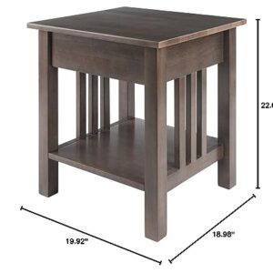 Winsome Stafford Occasional Table, Oyster Gray 19.92 x 18.98 x 22.05