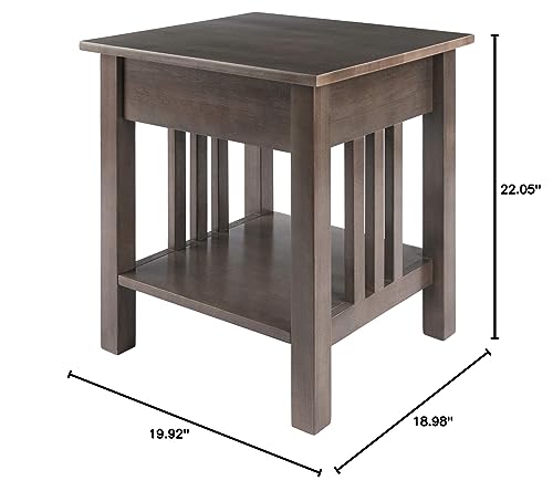 Winsome Stafford Occasional Table, Oyster Gray 19.92 x 18.98 x 22.05