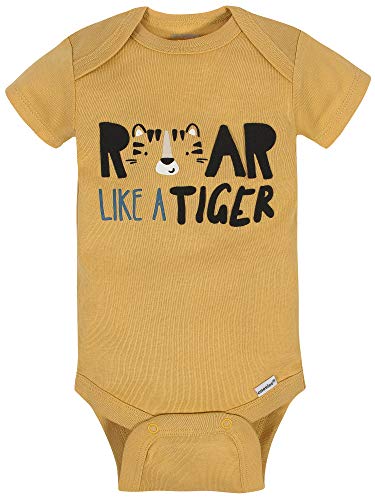 Onesies Brand Baby Boy's 8-Pack Short Sleeve Mix & Match Bodysuits, Dangerously Cute Tiger, 12 Months