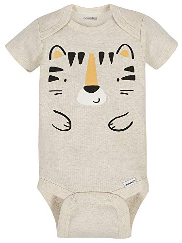 Onesies Brand Baby Boy's 8-Pack Short Sleeve Mix & Match Bodysuits, Dangerously Cute Tiger, 12 Months