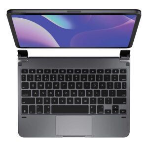 brydge 11.0 pro+ wireless keyboard with trackpad | compatible with ipad pro 11-inch (1st, 2nd & 3rd gen) | native multi-touch trackpad | backlit keys | (space gray)