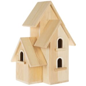 hobby lobby woodpile fun! diy paintable customizable multi-level duplex unfinished wood birdhouse for kids and adults