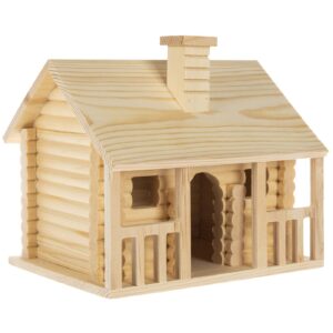 woodpile fun! hobby lobby diy paintable customizable log cabin unfinished wood birdhouse for kids and adults