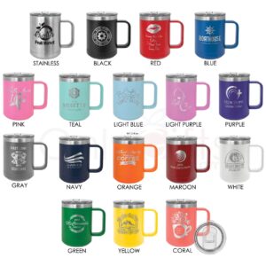 BROKEN CRAYONS STILL COLOR Gray 15 oz Coffee Cup w/Slide Top Lid | Insulated Travel Coffee Mug | Unique Gift Ideas From Women or Men | Compare Price To Yeti Rambler