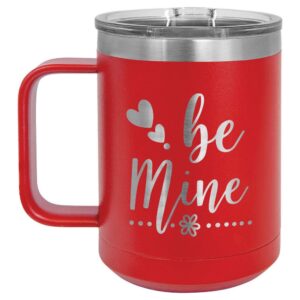 be mine red 15 oz coffee cup w/slide top lid | insulated travel coffee mug | unique gift ideas from women or men | compare price to yeti rambler