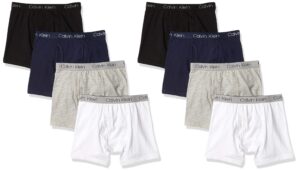 calvin klein boys underwear 8 pack boxer briefs value, basic pack, medium