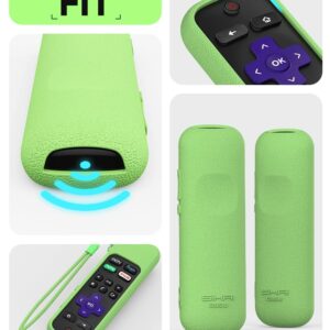 Roku Voice Remote Cover for Roku RC580,Select Series HD TV 2024,Stick 4k+,RCA1R 2022,RCAL7R Remote Shockproof Silicone Protective Case for Streaming Stick 4K with Remote Loop(Glow Green)