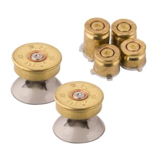 metal thumbsticks joysticks for xbox one controller, analog grip button replacement parts for xbox one s/x/series s/x controllers(retro-design gold)