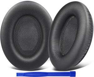 solowit protein leather earpads cushions for bose headphones, replacement ear pads for bose quietcomfort 15 qc15 qc25 qc2 qc35/ae2 ae2i ae2w/soundtrue & soundlink around-ear series - full black