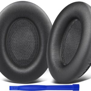 SoloWIT Protein Leather Earpads Cushions for Bose Headphones, Replacement Ear Pads for Bose QuietComfort 15 QC15 QC25 QC2 QC35/Ae2 Ae2i Ae2w/SoundTrue & SoundLink Around-Ear Series - Full Black