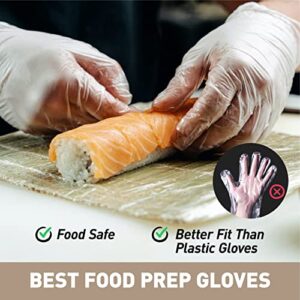 OKIAAS Disposable Gloves L, Food Safe| Latex-Free and Powder-Free Clear Vinyl Gloves for Cooking, Food Prep, Household Cleaning | Medium,100 Counts/Box