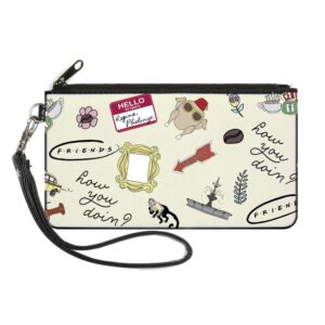 buckle-down women's standard zip wallet friends small, 6.5" x 3.5"