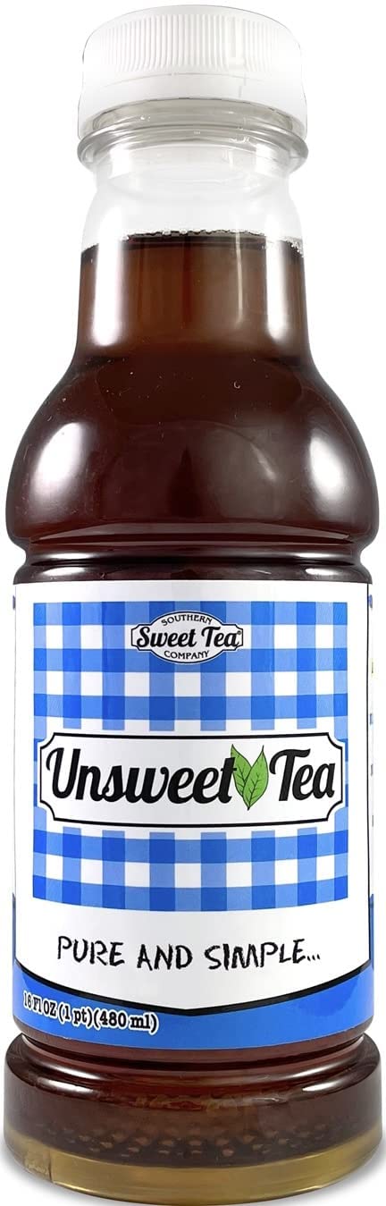 Iced Tea Unsweetened Real Brewed Tea, Caffeinated, All Natural Drinks, No Artificial Flavors or Colors, 16 Oz (12 Pack) by Southern Sweet Tea Company