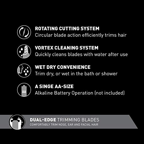 Panasonic Men’s Ear and Nose Hair Trimmer, Wet Dry Hypoallergenic Dual Edge Blade - ER-GN30-H