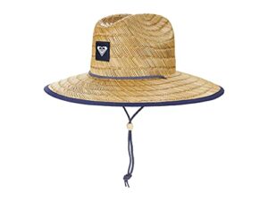 roxy womens tomboy straw sun hat, mood indigo, small-medium us