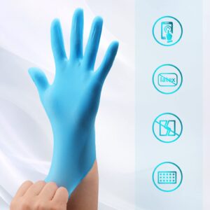 GMG SINCE1988 Disposable Nitrile Gloves, Powder-Free, Latex-Free Safety Glove for Cleaning, Food Handle, or Automotive(Medium Size, 100 Pack)