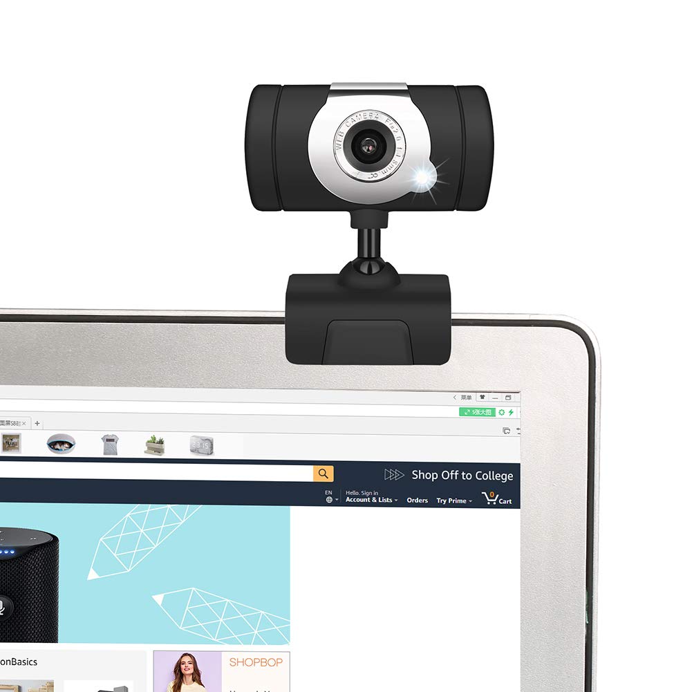 Aguoxing HD Webcam Web Camera Video, 360 Degrees HD Camera Digital USB Video Recorder with Mic Microphone Clip-on for Streaming, Chatting Webinars Gaming Distance Learning