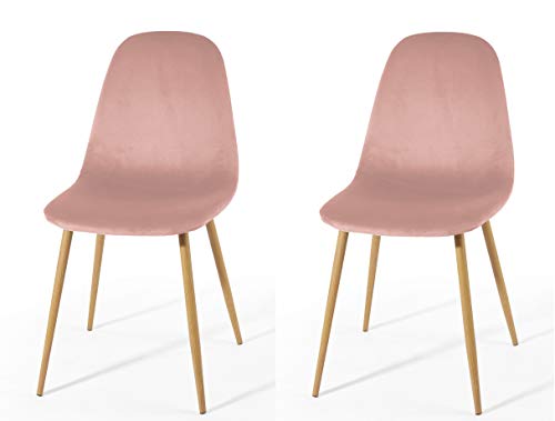 Urban Lifestyle Velvet Dining Chairs, Set of 2, Blush